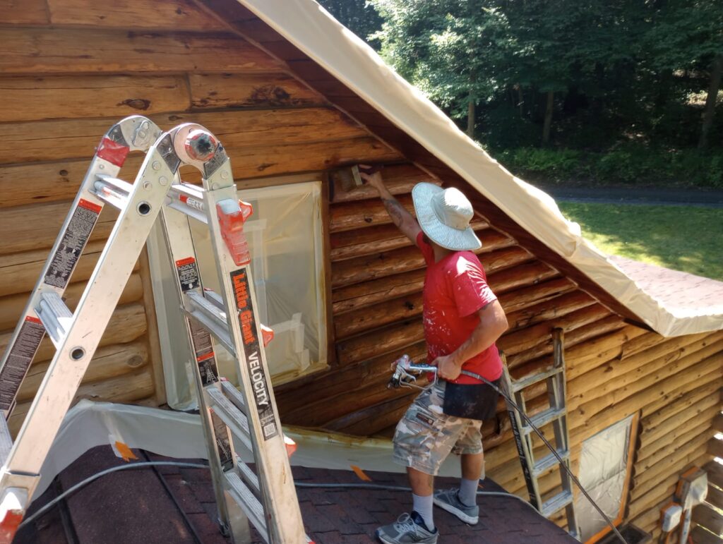 Log Cabin Staining in Mertztown, PA